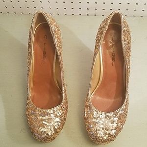 C Label | Shoes | Gold Sequence Pumps | Poshmark